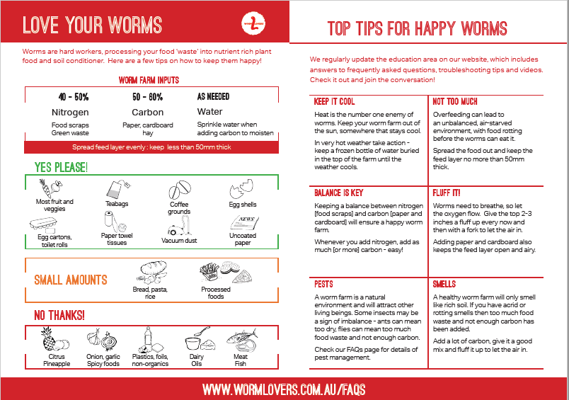 FAQs - Wormlovers worm farms